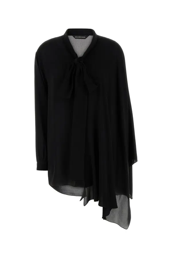 Balenciaga Asymmetric Georgette Blouse