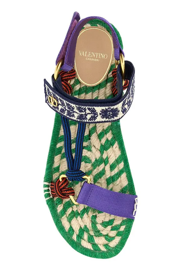 Valentino Garavani Embroidered Fabric Sandals