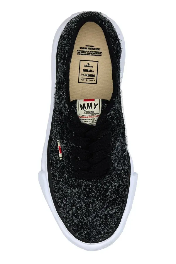 Mihara Yasuhiro Cotton Lace-up Sneakers With Contrasting Sole