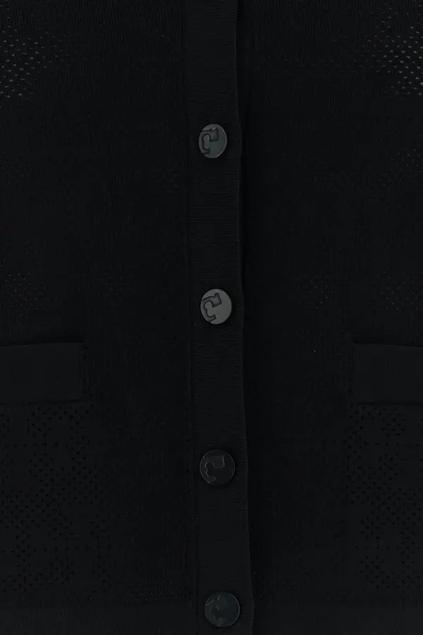 Tory Burch Viscose Blend Cardigan With Embroidered Logo