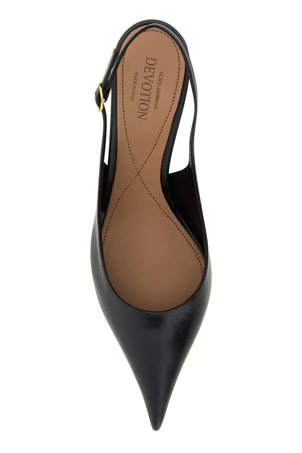Dolce & Gabbana Leather Devotion Slingback Pumps - Black