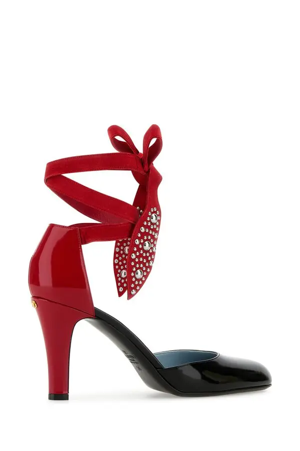 Valentino Garavani Two-tone Leather Pumps With Vlogo Signature Detail And Ankle Ties