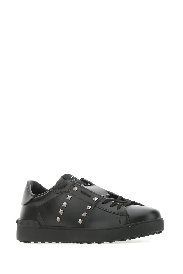 Valentino Garavani Rockstud Untitled Leather Sneakers - Black