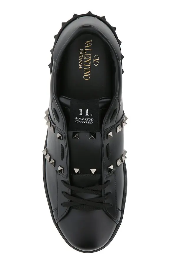 Valentino Garavani Rockstud Untitled Leather Sneakers - Black