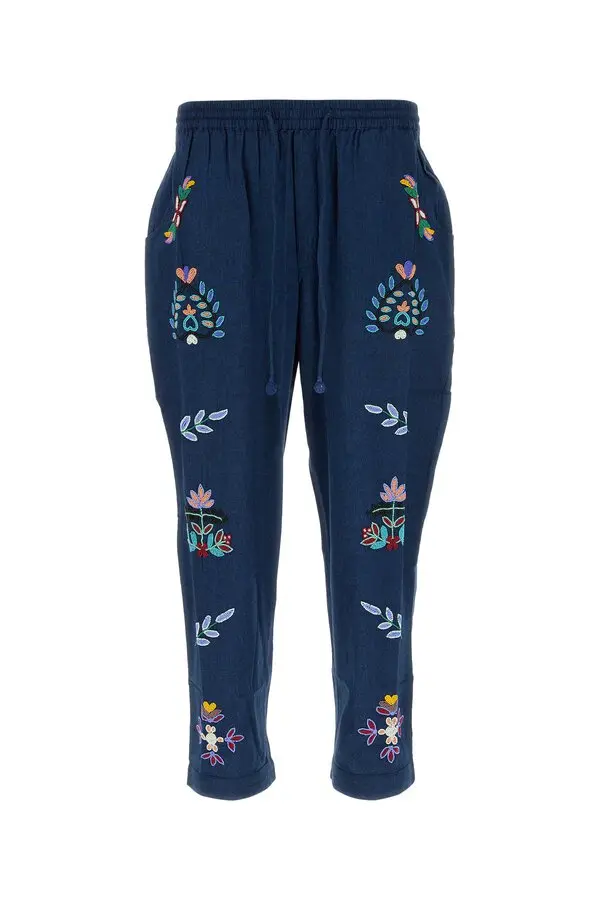 BAZISZT Cotton Neon Pant - Blue