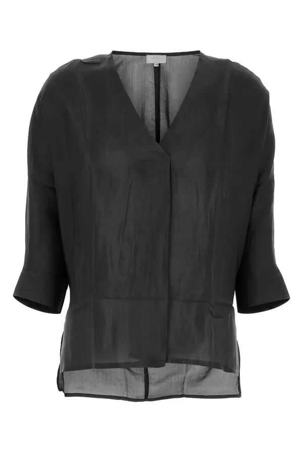 THE ROSE IBIZA Silk Blouse With V-neckline And Button Cuffs