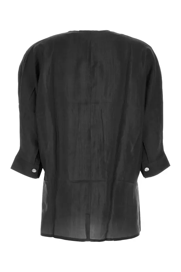 THE ROSE IBIZA Silk Blouse With V-neckline And Button Cuffs
