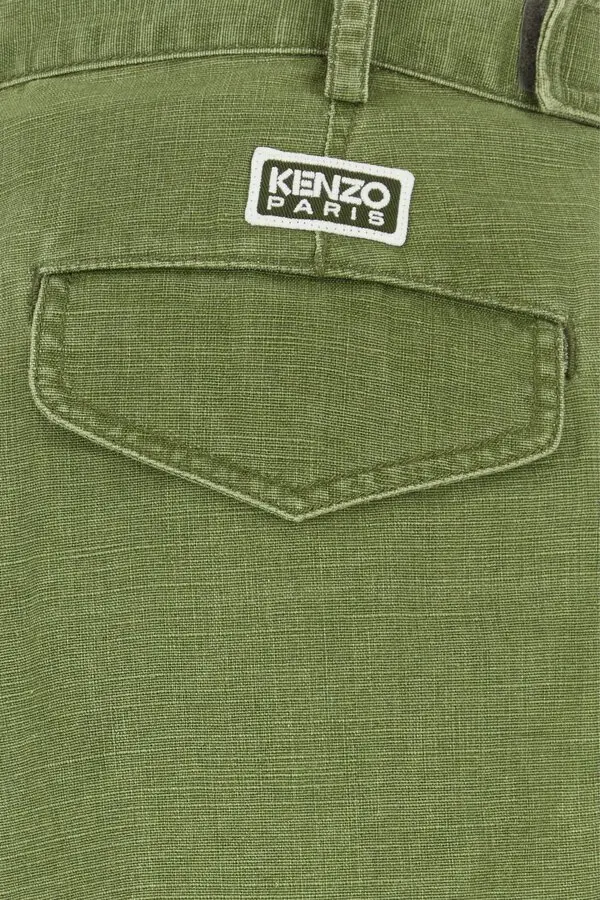 Kenzo Cotton Cargo Pants With Logo Detail