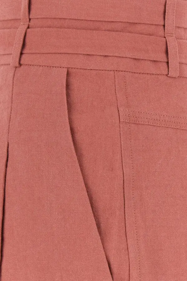 Le Kasha Pure Organic Linen Belted Shorts