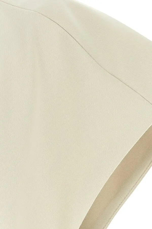 ENTIRE STUDIOS Sand Stretch Polyester Blend Deep Vee Tank Top