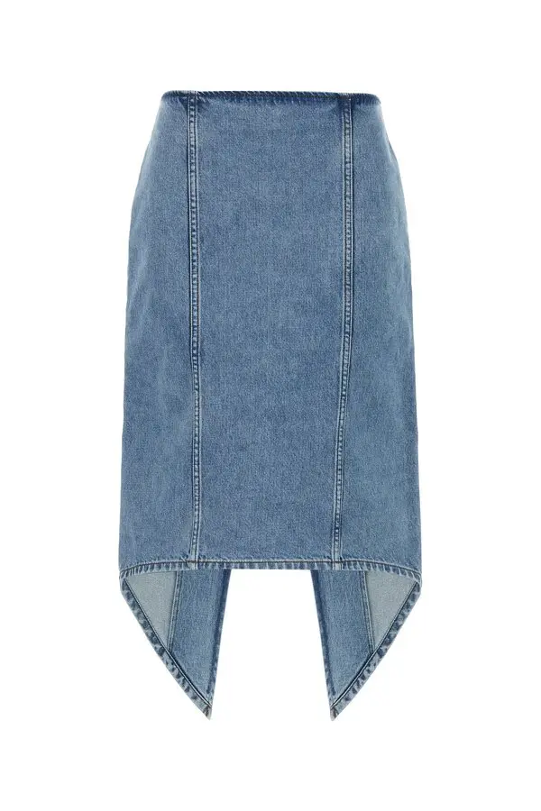 JW Anderson Layered Denim Skirt With Contrast Logo Label