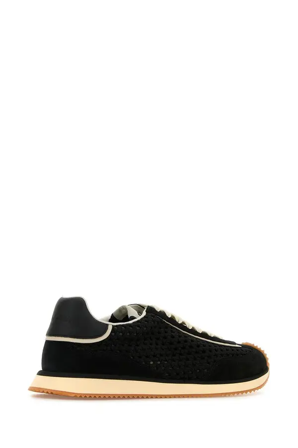 Dolce & Gabbana Woven Fabric And Suede Sneakers