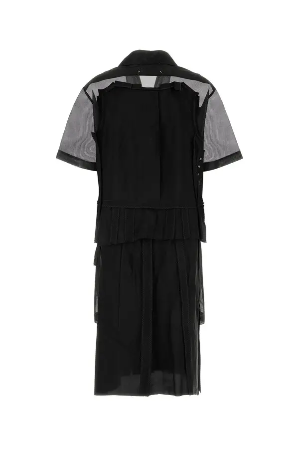 MAISON MARGIELA Mesh Shirt Dress With Viscose Inserts