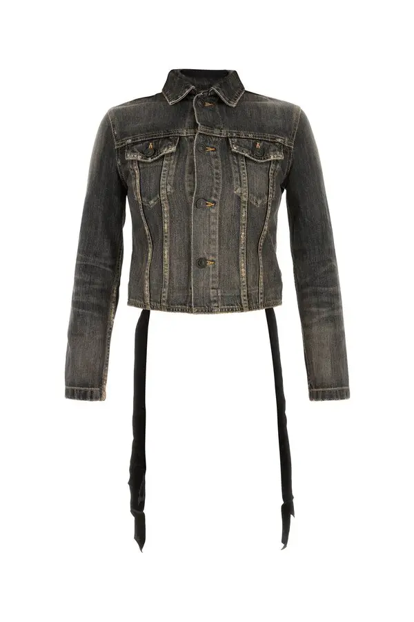 Balenciaga Denim Jacket With Lace Detail