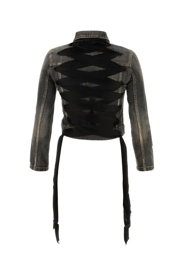 Balenciaga Denim Jacket With Lace Detail