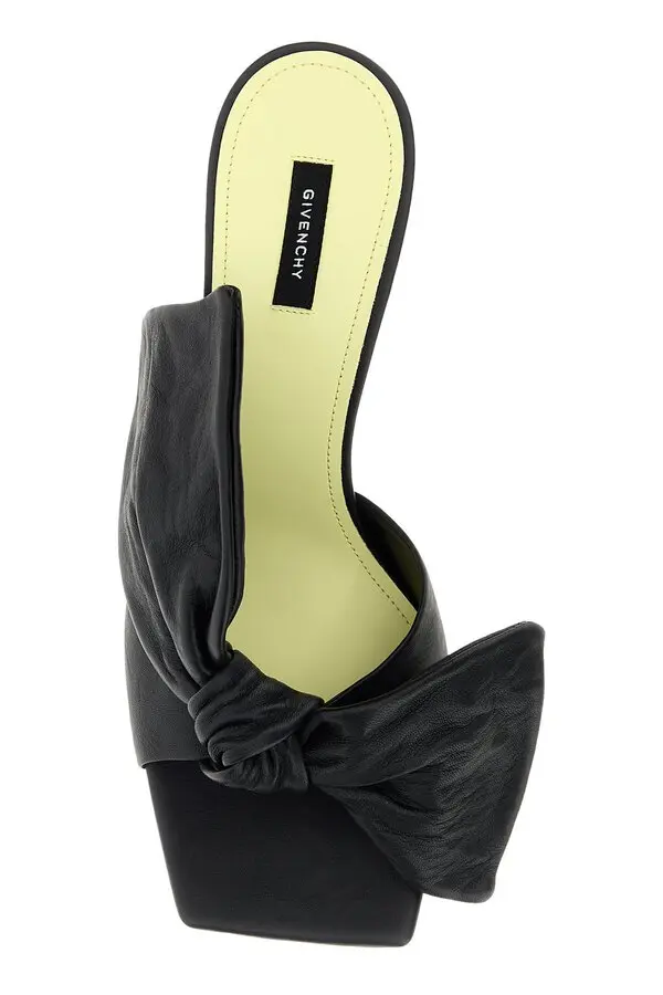 Givenchy Leather Boudoir Mules With Bow Detailing