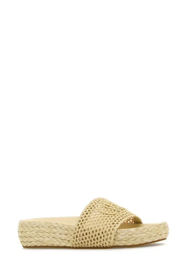 Chloé Isla Raffia Slide Slippers