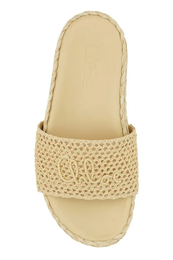 Chloé Isla Raffia Slide Slippers