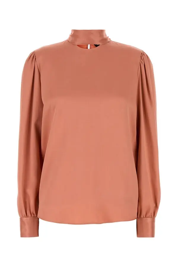 TOM FORD Salmon Satin Blouse With Neck Ties