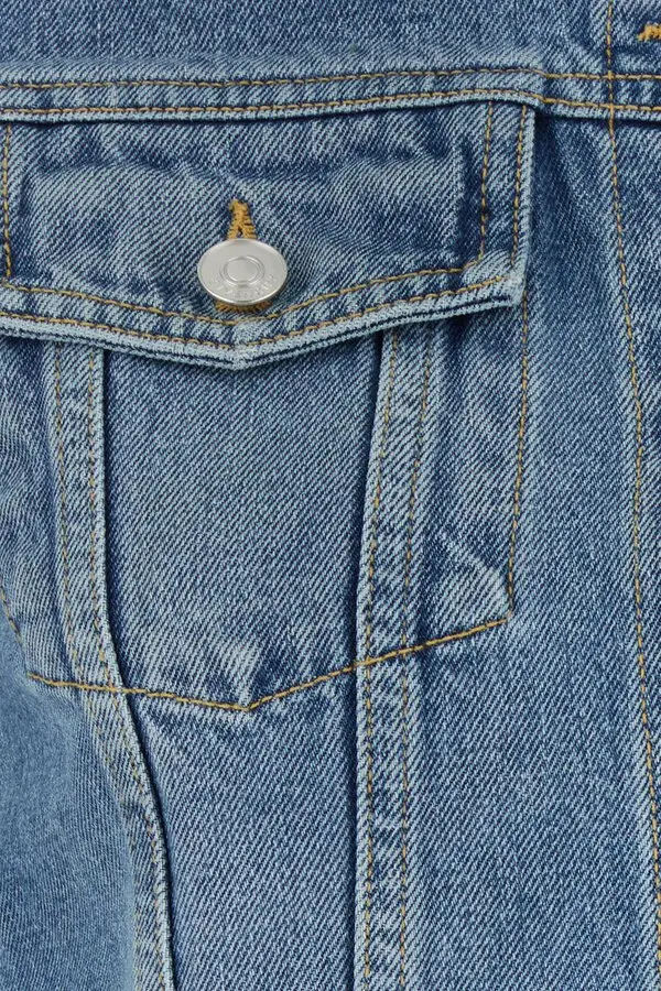 Givenchy Denim Trucker Jacket With Contrasting Logo Detail - Blue