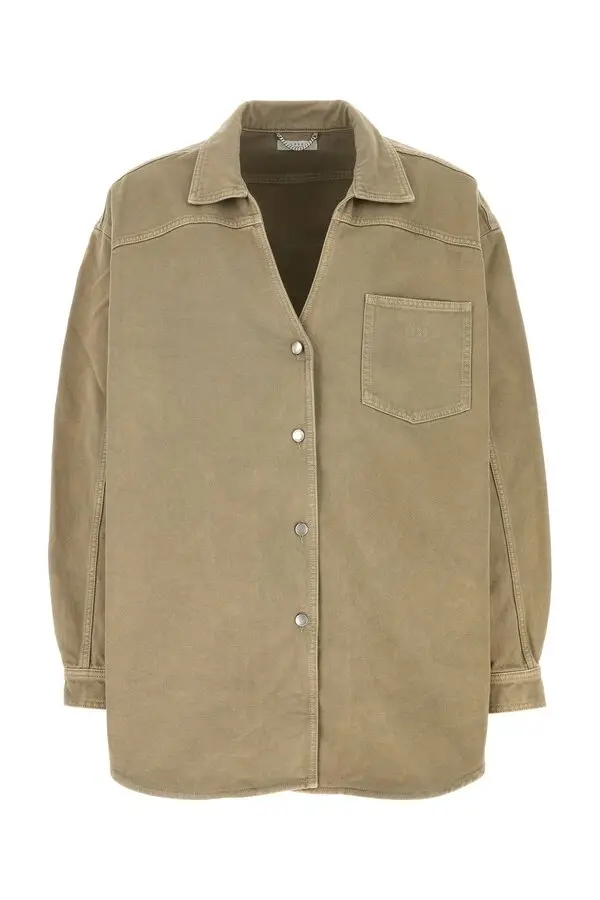 1989 STUDIO Army Denim Oversize Shirt - Green