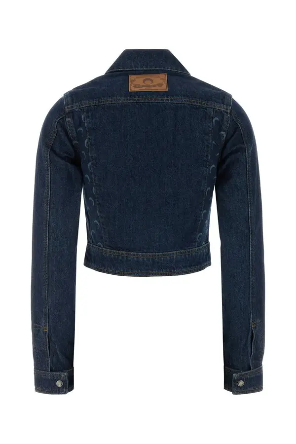 MARINE SERRE Dark Denim Jacket With Moon Print