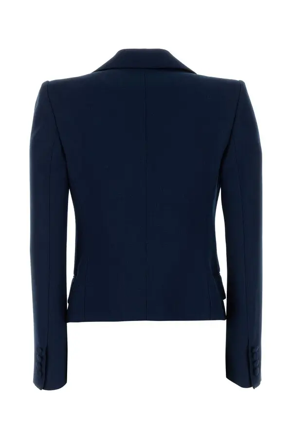Valentino Garavani Navy Viscose Blazer With Decorative Bow