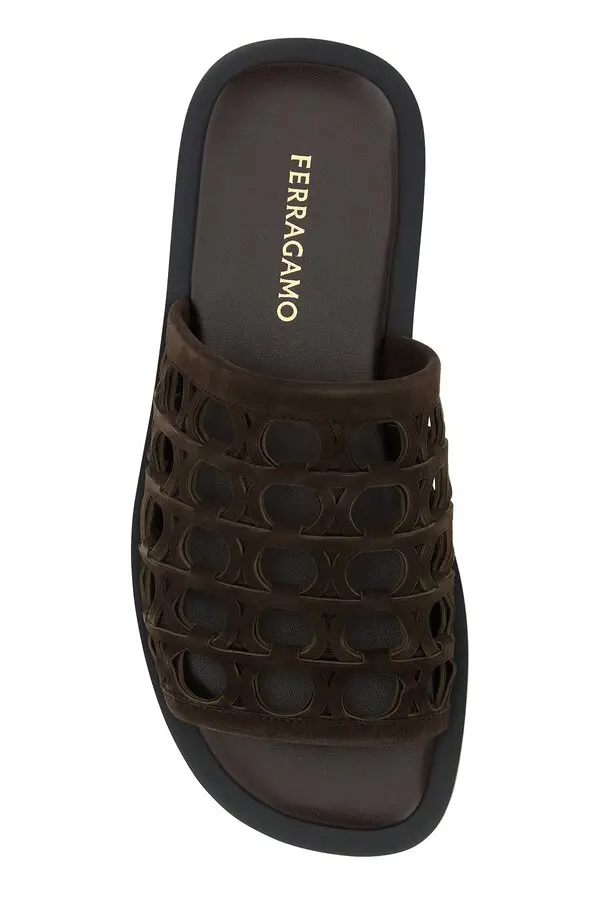 FERRAGAMO Suede Barbados Slippers