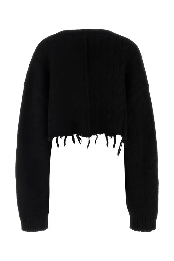 Vetements Alpaca Blend Cropped Cardigan With Distressed Hem