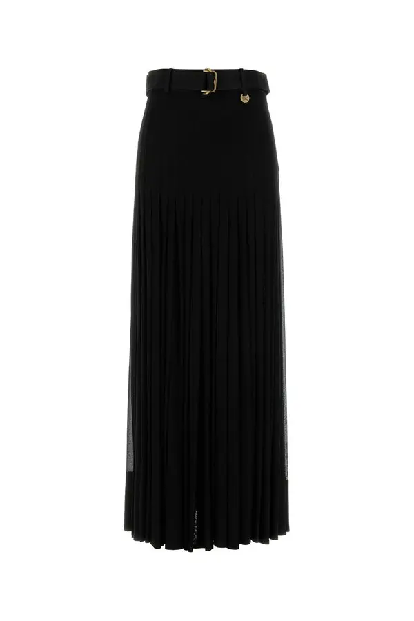 Burberry Pleated Viscose Crepe Skirt With Equestrian Knight Detail