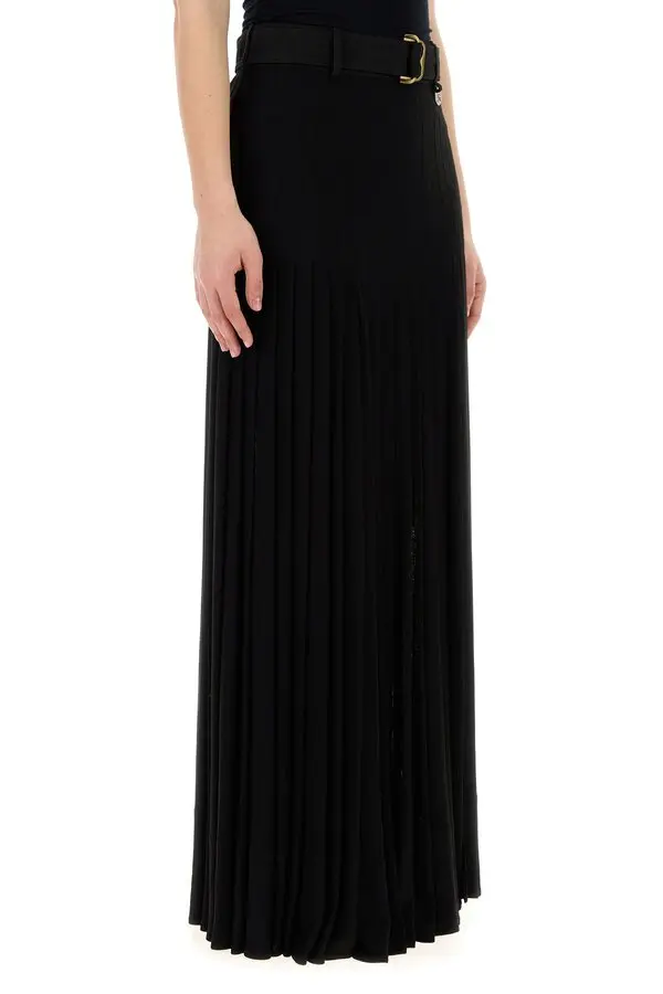 Burberry Pleated Viscose Crepe Skirt With Equestrian Knight Detail