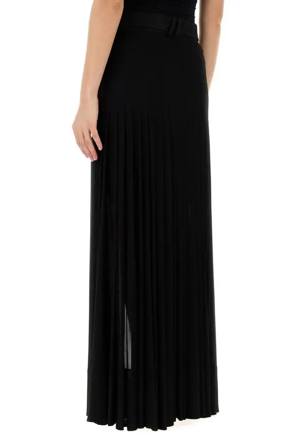 Burberry Pleated Viscose Crepe Skirt With Equestrian Knight Detail