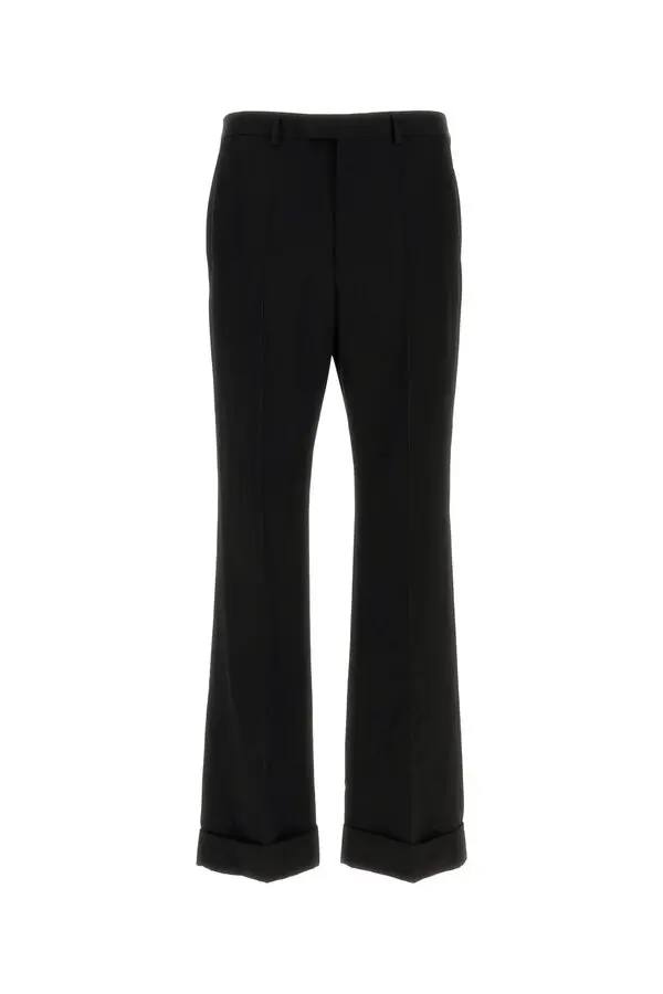 Valentino Garavani Wool Trousers With Central Ironed Pleats