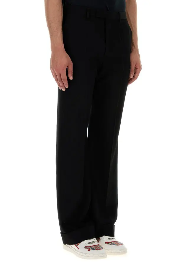 Valentino Garavani Wool Trousers With Central Ironed Pleats