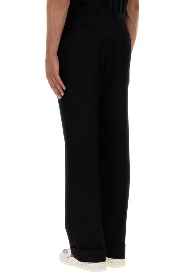 Valentino Garavani Wool Trousers With Central Ironed Pleats