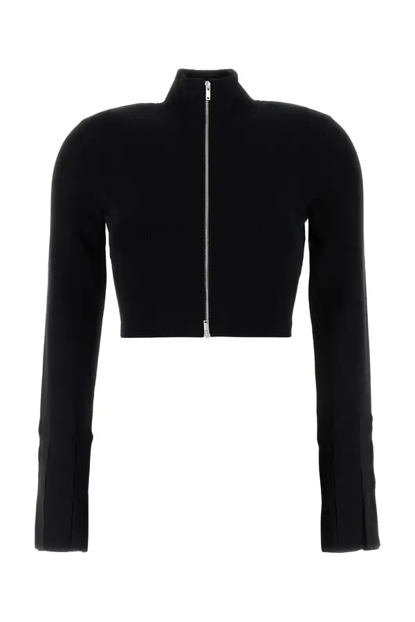 Nanushka Stretch Viscose Blend Izan Cardigan With High Collar And Zip Closure