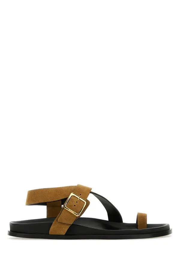 ALOHAS Camel Suede Siren Thong Sandals - Light Brown