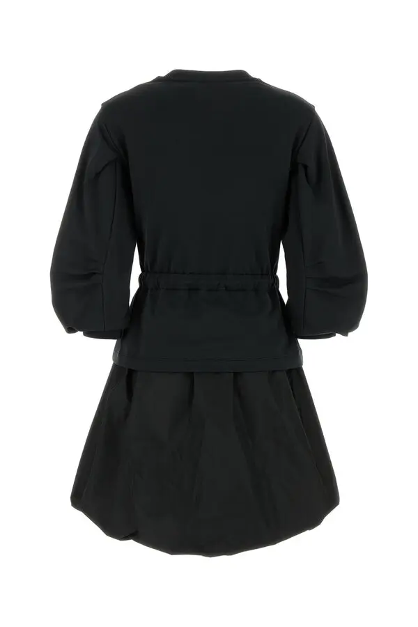 Moncler Cotton Sweatshirt Dress With Tech Fabric Insert