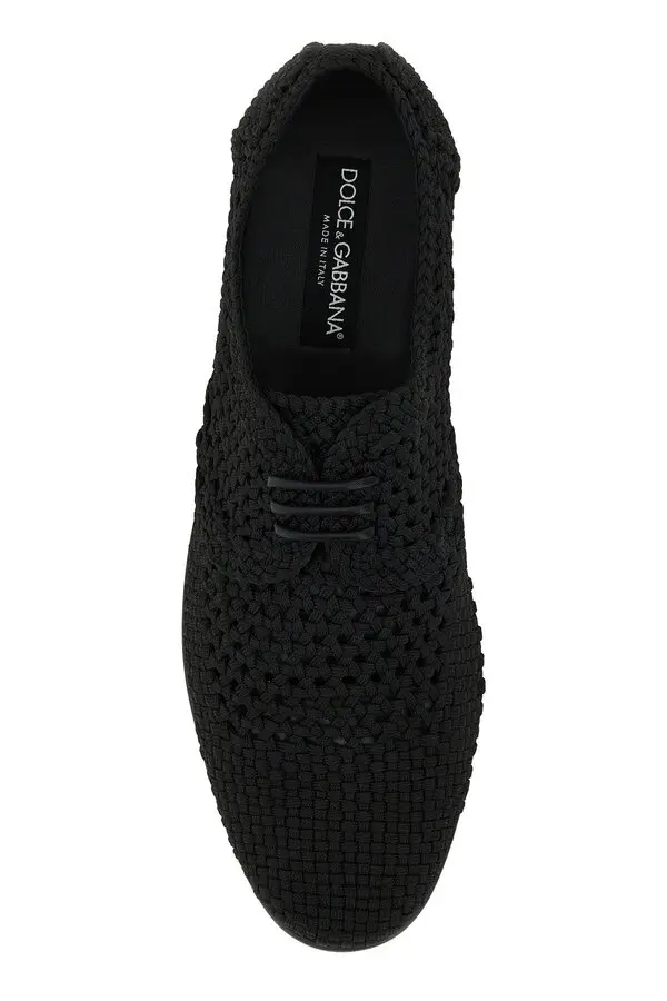 Dolce & Gabbana Crochet Derby Lace-up Shoes - Black