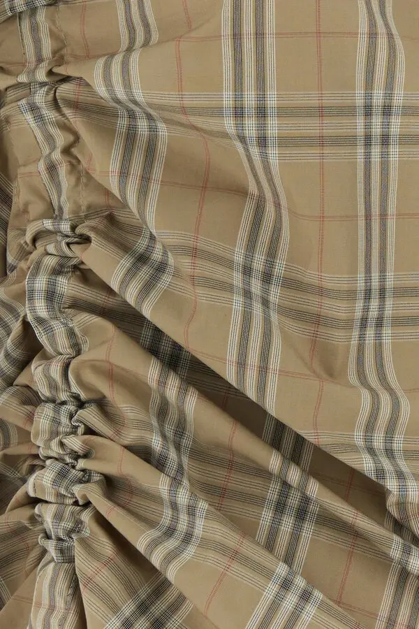 Burberry Embroidered Check Poplin Short Sleeve Shirt
