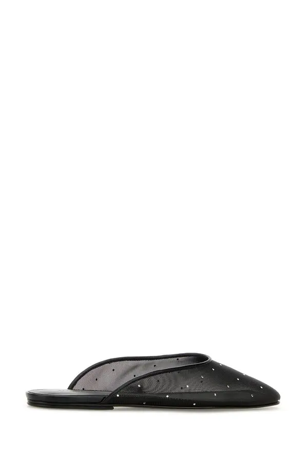 Magda Butrym Mesh Slippers With Crystal Embellishments