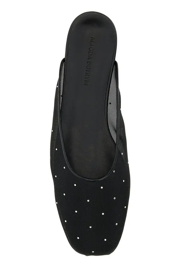 Magda Butrym Mesh Slippers With Crystal Embellishments