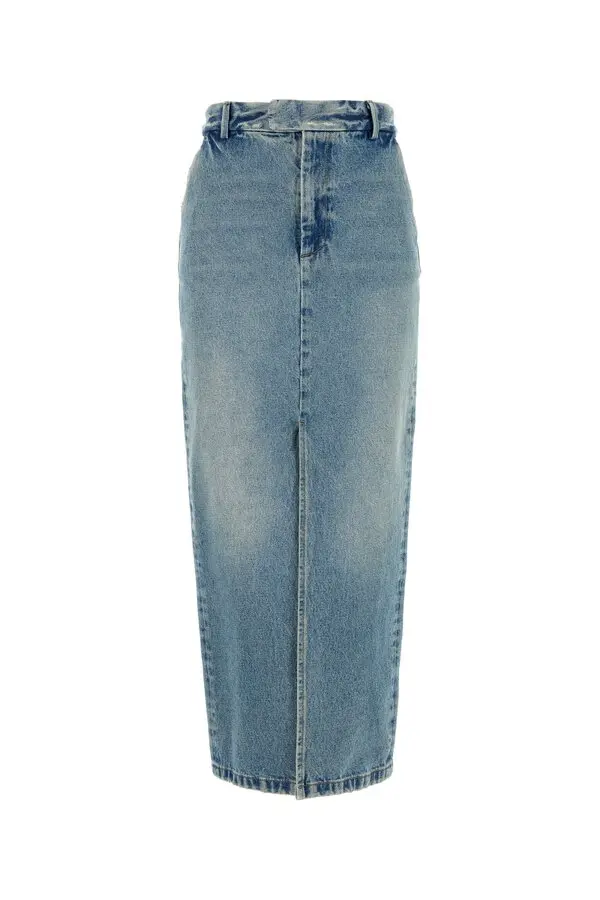 ARMARIUM Denim Maxi Skirt With Front Slit