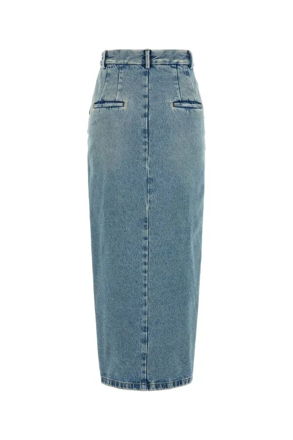 ARMARIUM Denim Maxi Skirt With Front Slit