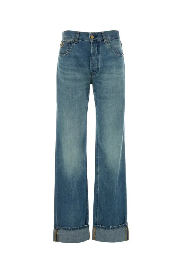 LOIS Stonewashed Pure Cotton Denim Jeans With Logo Detail