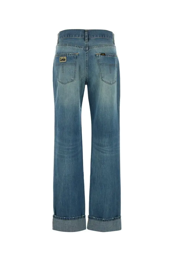 LOIS Stonewashed Pure Cotton Denim Jeans With Logo Detail