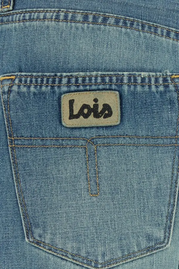 LOIS Stonewashed Pure Cotton Denim Jeans With Logo Detail