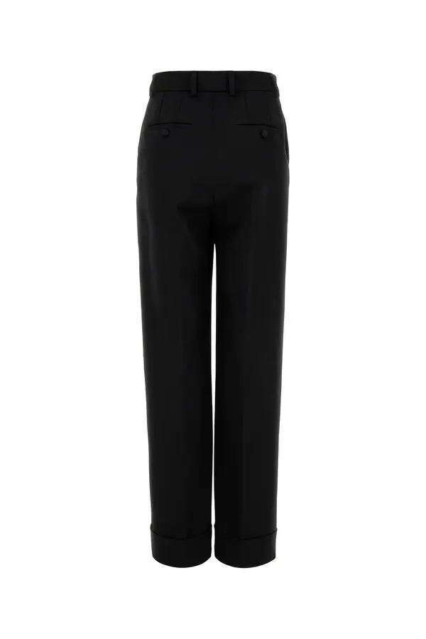Dolce & Gabbana Wool Tailored Pleated Trousers - Black