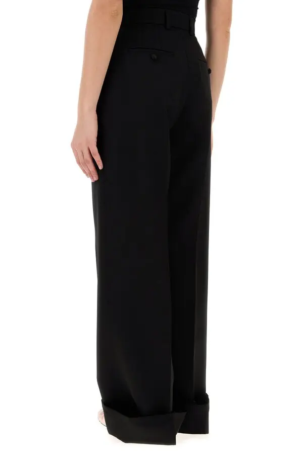 Dolce & Gabbana Wool Tailored Pleated Trousers - Black