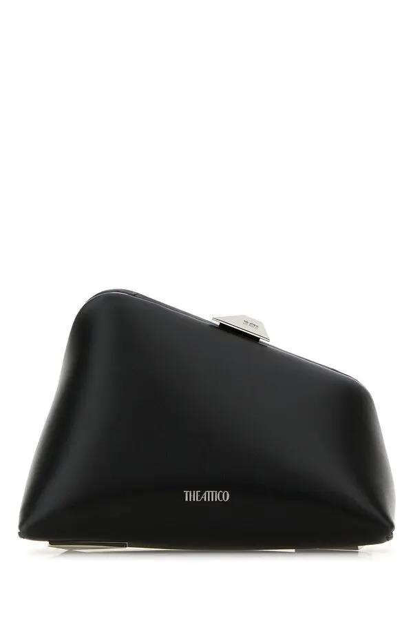 Attico Leather Clutch With Logo